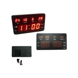 Meditrade GmbH Trade Shop Traesio - digitale led wanduhr desktop datum temperatur wecker JH2158