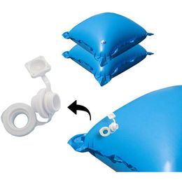 Evolution - 3 Poolkissen Luftkissen für Winter Abdeckung Luftpolster Pool mit Ösen - Set - blau