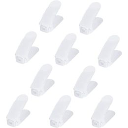 Schuhregale Einstellbare Set rutschfest Verstellbarer Schuhstapler 3 höhenverstellbar, Kunststoff (30 Stück, Weiß) Naizy