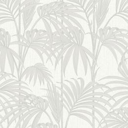 Boutique - Julien MacDonald - Honolulu Palm - Glitzer - Weiß - Vliestapete - 10m x 52cm - Weiß