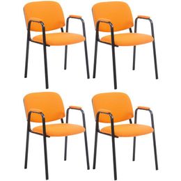 CLP - 4er Set Besucherstühle Ken Pro Stoff orange