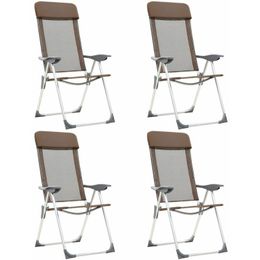 Klappbare Campingstühle 4 Stk. Aluminium Braun - Braun - Prolenta Premium