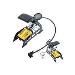Meditrade GmbH Trade Shop Traesio - luftpumpe fusspumpe 2 zylinder manometer fahrrad auto motorrad 10 bar 160 psi
