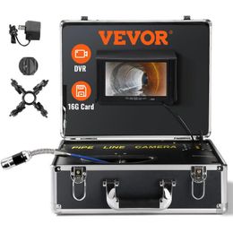Vevor - 7' Profi Rohrkamera 20m Industrie Inspektionskamera 1000TVL Endoskop Kanalkamera 16GB SD-Karte IP68 Wasserdicht 480P Farbmonitor dvr 4500mAh