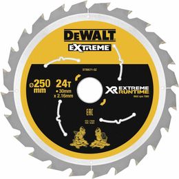 Kreissägeblatt xr Extrem Runtime hm ø 250 x 2,16 x 30mm Zähne 24 (wz/fz) - Dewalt