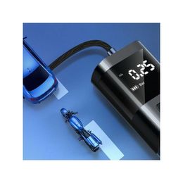 Meditrade GmbH Trade Shop Traesio - Mini-Kompressor, elektrische Luftpumpe, automatische Multifunktions-Taschenlampe, LCD-Bildschirm