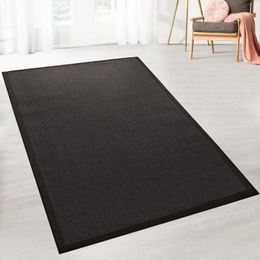 Floordirekt - Sisal-Teppich Amazonas Schwarz Mit Bordüre 160 x 230 cm - Schwarz
