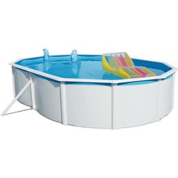 Stahlwand-Swimming Pool Set 'Nuovo de Luxe oval' weiß 640 x 366 x 120 cm - Steinbach