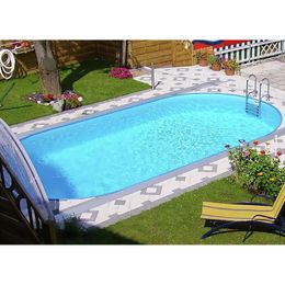 Stahlwand Swimming Pool Set Styria oval blaue Poolfolie 737 x 360 x 150 cm - Steinbach
