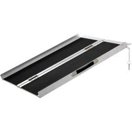 HOMCOM - Rollstuhlrampe Auffahrrampe für Rollstühle Rollatoren Faltbar Aluminium pvc - Silber+Schwarz