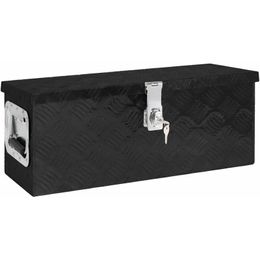 vidaXL - Opbergbox 60x23,5x23 cm aluminium zwart