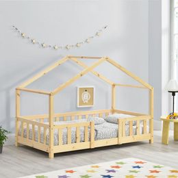 Kinderbett Treviolo 80x160 cm Holzfarben [en.casa] - Hellbraun
