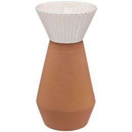 Blumenvase alicante, Terrakotta mit Weiß, 22 cm