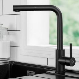 CECIPA - Schwarz Hochdruck Küchenarmatur Ausziehbar Mischbatterie für die Küche 360° drehbar Spültischarmatur