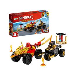 Lego NINJAGO 71789 Verfolgungsjagd mit Kais Flitzer und Ras' Motorrad Bausatz, Mehrfarbig