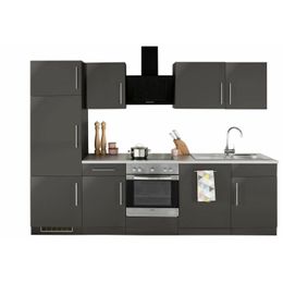 Wiho-Küchen wiho Küchen Küchenzeile Cali, mit E-Geräten, Breite 280 cm, grau