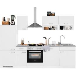 Wiho-Küchen wiho Küchen Küchenzeile Husum, mit E-Geräten, Breite 280 cm, grau|weiß