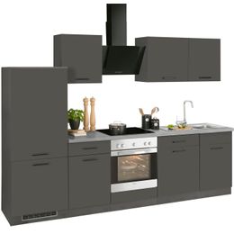 Wiho-Küchen wiho Küchen Küchenzeile Esbo, mit E-Geräten, Breite 280 cm, grau