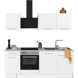 Wiho-Küchen wiho Küchen Küchenzeile Ela, Breite 220 cm, Soft-Close-Funktion, höhenverstellbare Füße, grau|weiß