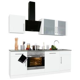 Wiho-Küchen wiho Küchen Küchenzeile Cali, mit E-Geräten, Breite 220 cm, grau|weiß