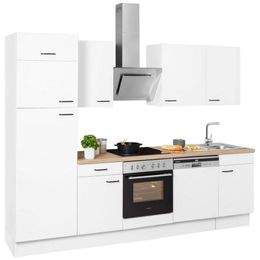 Optifit Küchenzeile Elga, Premium-Küche mit Soft-Close-Funktion, Vollauszug, Breite 280 cm, weiß
