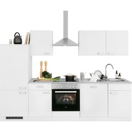 Wiho-Küchen wiho Küchen Küchenzeile Husum, mit E-Geräten, Breite 280 cm, grau|weiß