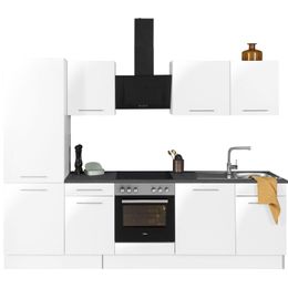Wiho-Küchen wiho Küchen Küchenzeile Ela, Breite 280 cm, Soft-Close-Funktion, höhenverstellbare Füße, grau|weiß