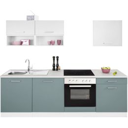 HELD MÖBEL HELD MÖBEL Küchenzeile Visby, ohne E-Geräte, Breite 240 cm für Geschirrspülmaschine, grün|weiß