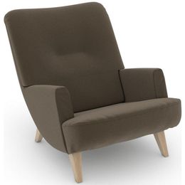 Max Winzer® Loungesessel build-a-chair Borano, im Retrolook, zum Selbstgestalten, beige