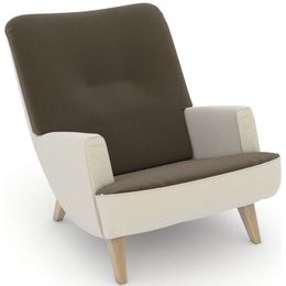 Max Winzer® Loungesessel build-a-chair Borano, im Retrolook, zum Selbstgestalten, beige