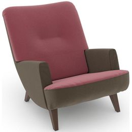 Max Winzer® Loungesessel build-a-chair Borano, im Retrolook, zum Selbstgestalten, rosa