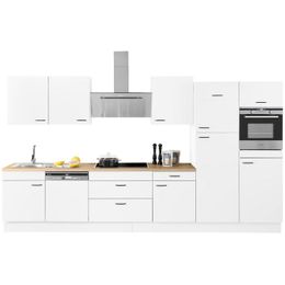 Optifit Küchenzeile Elga, Premium-Küche, Soft-Close-Funktion, großen Vollauszügen, Breite 390 cm, weiß