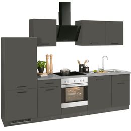 Wiho-Küchen wiho Küchen Küchenzeile Esbo, mit E-Geräten, Breite 280 cm, grau