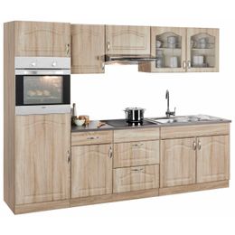 Wiho-Küchen wiho Küchen Küchenzeile Linz, ohne E-Geräte, Breite 270 cm, braun|grau