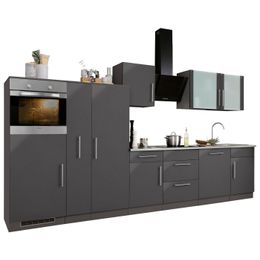 Wiho-Küchen wiho Küchen Küchenzeile Cali, mit E-Geräten, Breite 360 cm, grau