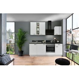 Express Küchen Express Küchen Küchenzeile Bari, mit Soft-Close-Funktion und Vollauszug, vormontiert, Breite 220 cm, weiß