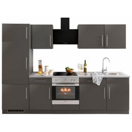 Wiho-Küchen wiho Küchen Küchenzeile Cali, mit E-Geräten, Breite 280 cm, grau