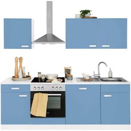 Wiho-Küchen wiho Küchen Küchenzeile Husum, ohne E-Geräte, Breite 220 cm, blau|weiß