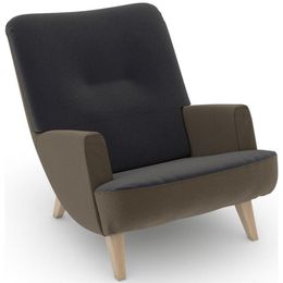 Max Winzer® Loungesessel build-a-chair Borano, im Retrolook, zum Selbstgestalten, grau
