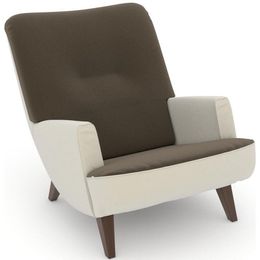 Max Winzer® Loungesessel build-a-chair Borano, im Retrolook, zum Selbstgestalten, beige