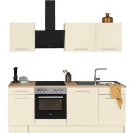 Wiho-Küchen wiho Küchen Küchenzeile Ela, Breite 220 cm, Soft-Close-Funktion, höhenverstellbare Füße, gelb