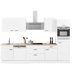 Optifit Küchenzeile Elga, Premium-Küche, Soft-Close-Funktion, großen Vollauszügen, Breite 330 cm, weiß
