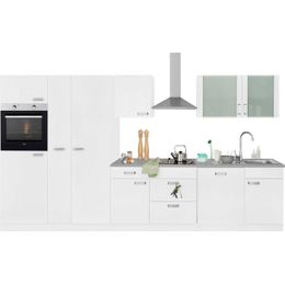 Wiho-Küchen wiho Küchen Küchenzeile Husum, mit E-Geräten, Breite 360 cm, grau|weiß