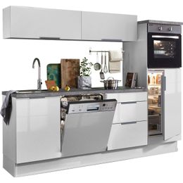 Optifit Küchenzeile Tara, ohne E-Geräte, mit Vollauszug und Soft-Close-Funktion, Breite 240 cm, weiß
