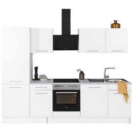 Wiho-Küchen wiho Küchen Küchenzeile Ela, Breite 280 cm, Soft-Close-Funktion, höhenverstellbare Füße, grau|weiß