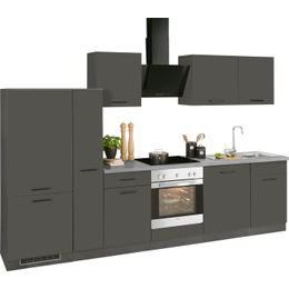 Wiho-Küchen wiho Küchen Küchenzeile Esbo, mit E-Geräten, Breite 310 cm, grau