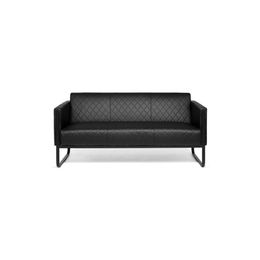 Lounge Sofa ARUBA BLACK Kunstleder mit Armlehnen hjh OFFICE