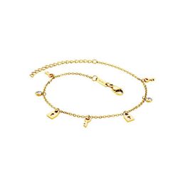 JULIE JULSEN Fußkette mit Anhänger ANKLET, LOCKS & KEYS, JJAC29212G, JJAC29212S, mit Zirkonia (synth), gelb|goldfarben|weiß