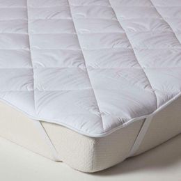 Premium Matratzen-Topper 90 x 190 cm aus dicht gefüllter Baumwolle - Weiß - Homescapes
