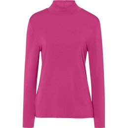Damen Stehkragenshirt in Viskose-Qualit&auml;t fuchsia, Gr&ouml;&szlig;e 38